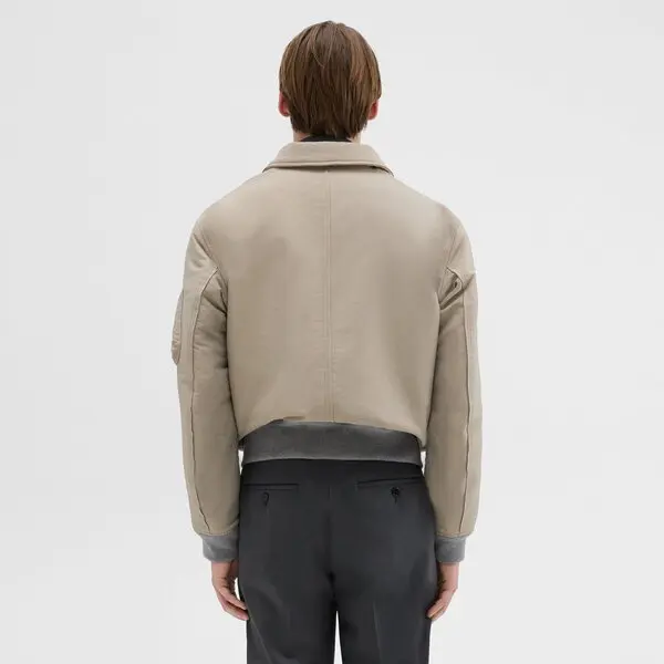 Theory Recycled Poly Reversible Bomber Jacket In Grey - 40% Off