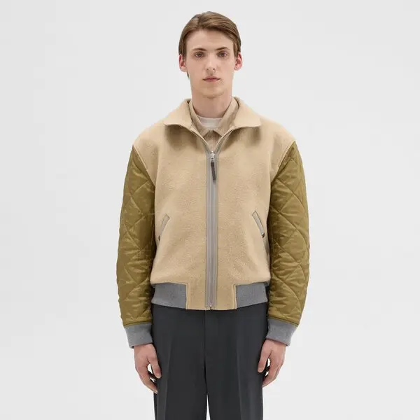 Theory Recycled Poly Reversible Bomber Jacket In Grey - 40% Off