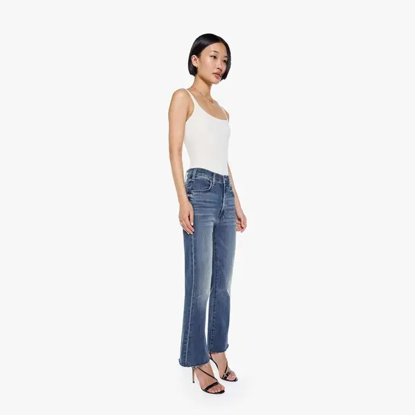 MOTHER Petites The Lil Hustler Ankle Fray Jeans - Blue