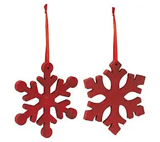 MELROSE Fir Wood Snowflake Ornament - One-color