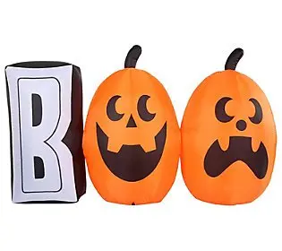 HAUNTED HILL FARM 4ft Tall Pre-lit Inflatable B Oo Sign - One-color