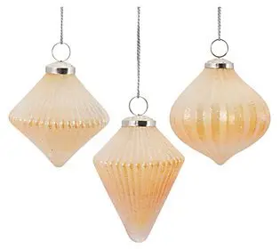MELROSE Ribbed Glass Ornament - One-color