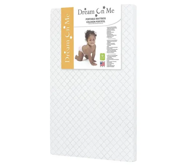 DREAM ON ME Sunset 3' Extra Firm Fiber Portable Crib Mattress - One-color