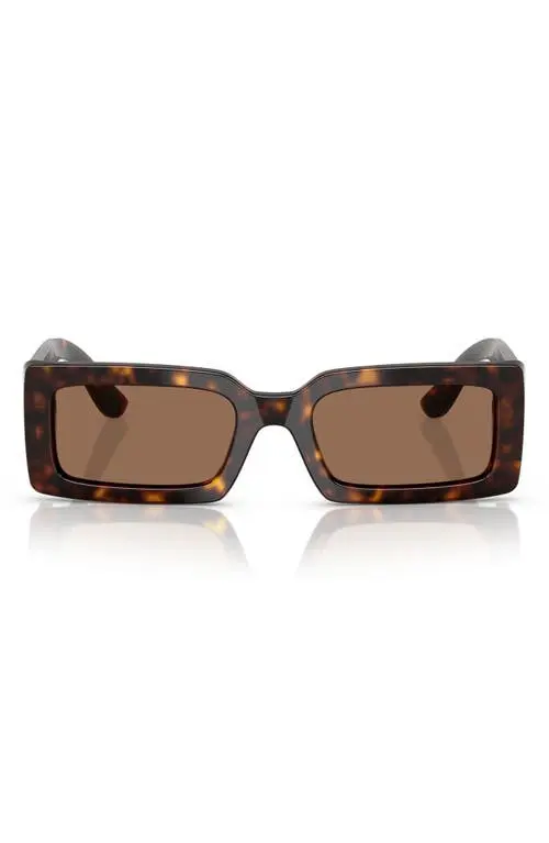 Dolce & Gabbana 53mm Rectangular Sunglasses - Havana