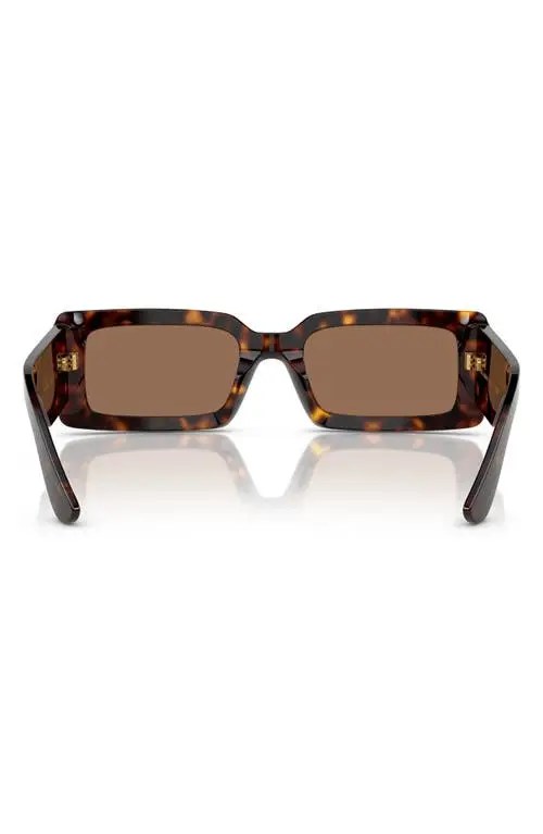 Dolce & Gabbana 53mm Rectangular Sunglasses - Havana