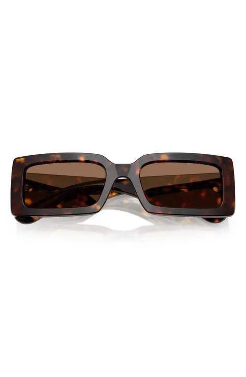 Dolce & Gabbana 53mm Rectangular Sunglasses - Havana