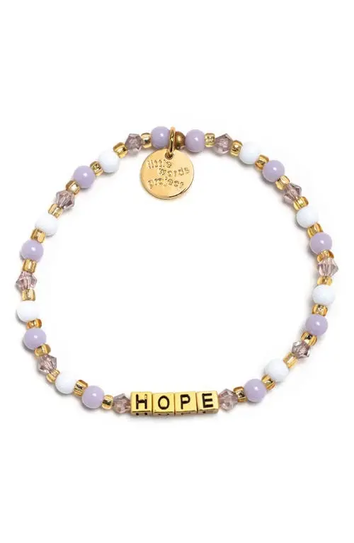 LITTLE WORDS PROJECT Hope Beaded Stretch Bracelet - Crystal/lavender