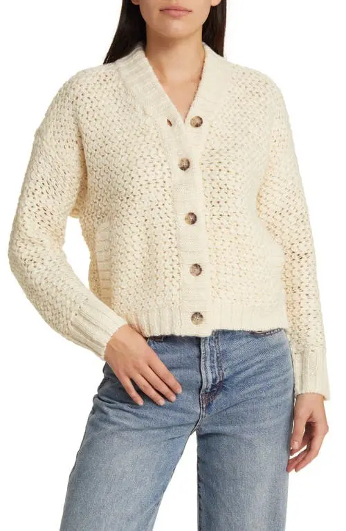 Madewell Bomber Cardigan In Antique Cream 55% Off Editorialist