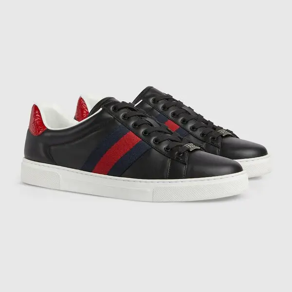 Gucci Ace Sneaker With Web - Black