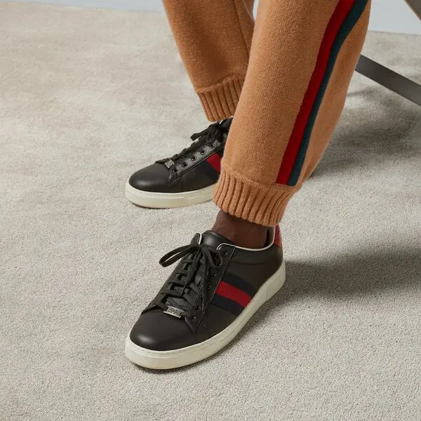 Gucci Ace Sneaker With Web - Black
