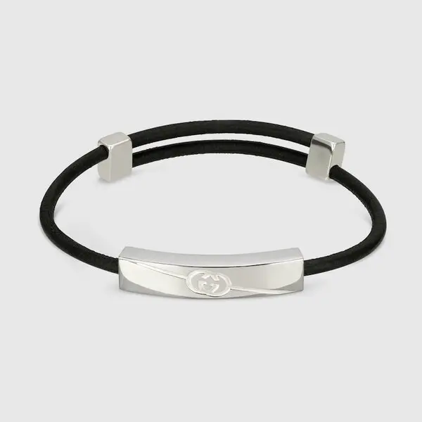 Gucci Interlocking G Engraved Tag Bracelet - Silver