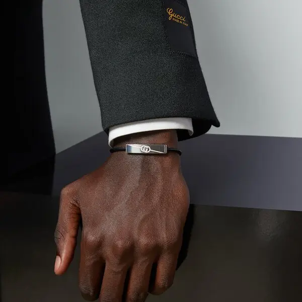 Gucci Interlocking G Engraved Tag Bracelet