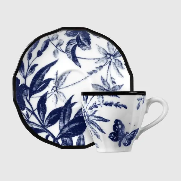 Gucci Herbarium Coffee Cup And Saucer, Set Of Two - One-color