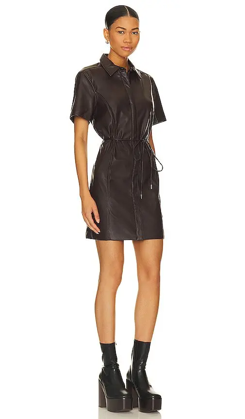 Bcbgeneration Faux Leather Shirt Dress In Brown In Coffee - 42% Off |  Editorialist