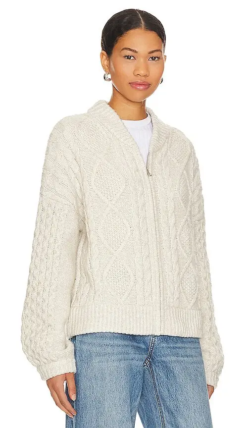 Central Park West Savannah Zip Up Sweater