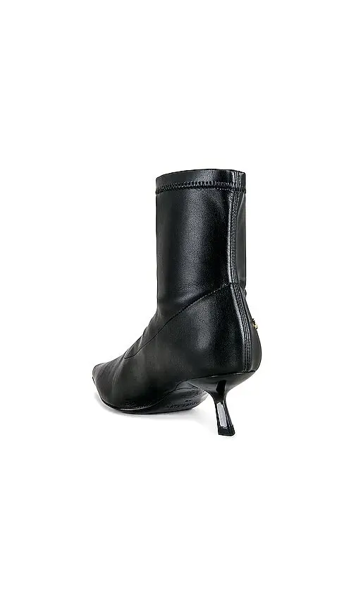 ANINE BING Faux Leather Hilda Kitten Heel Pointed Toe Boots - Black