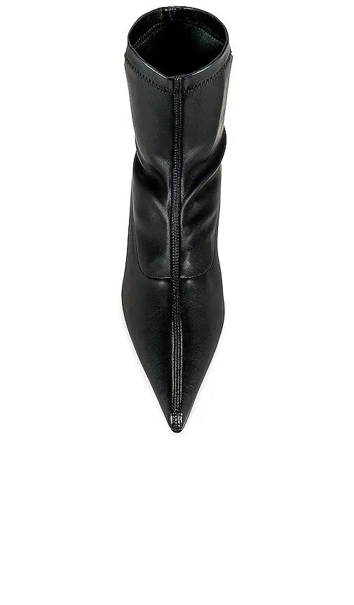 ANINE BING Faux Leather Hilda Kitten Heel Pointed Toe Boots - Black