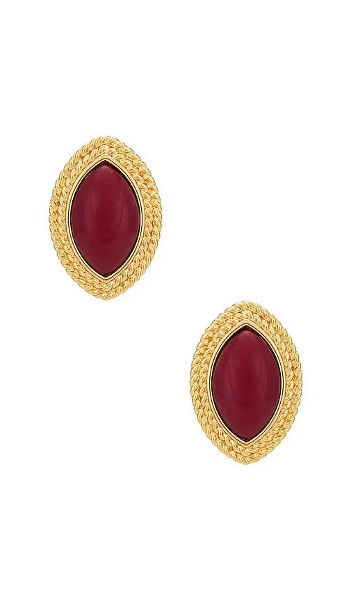 HEAVEN MAYHEM Wine Earrings - Burgundy & Gold