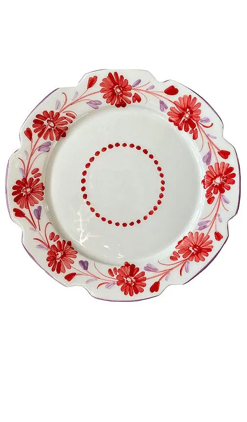 VAISSELLE Janine 23cm Starter Plate Set Of 4 In Red - Red & Lilac