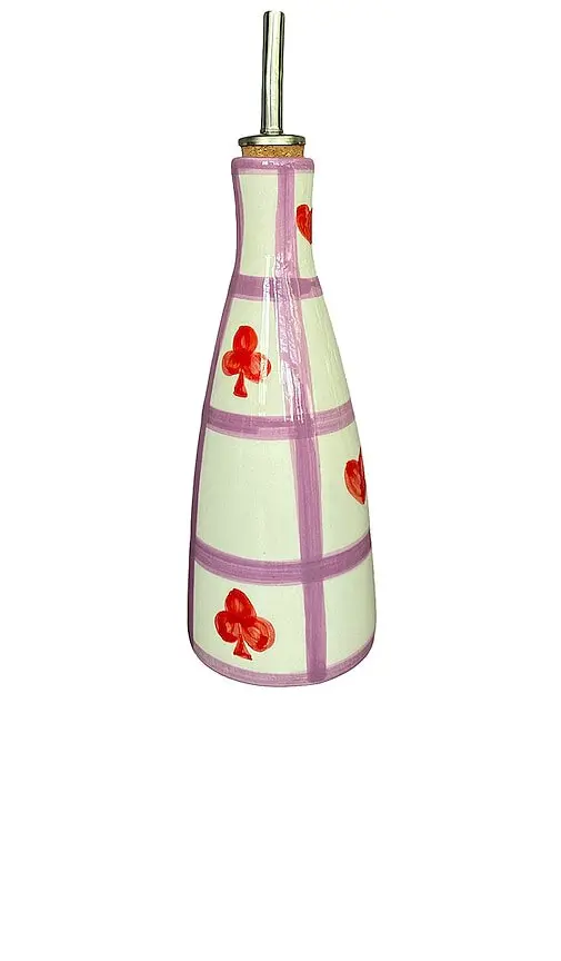 VAISSELLE Oily Cheri Oil Dispenser In Lavender - Lilac  White Gingham  & Red Designs
