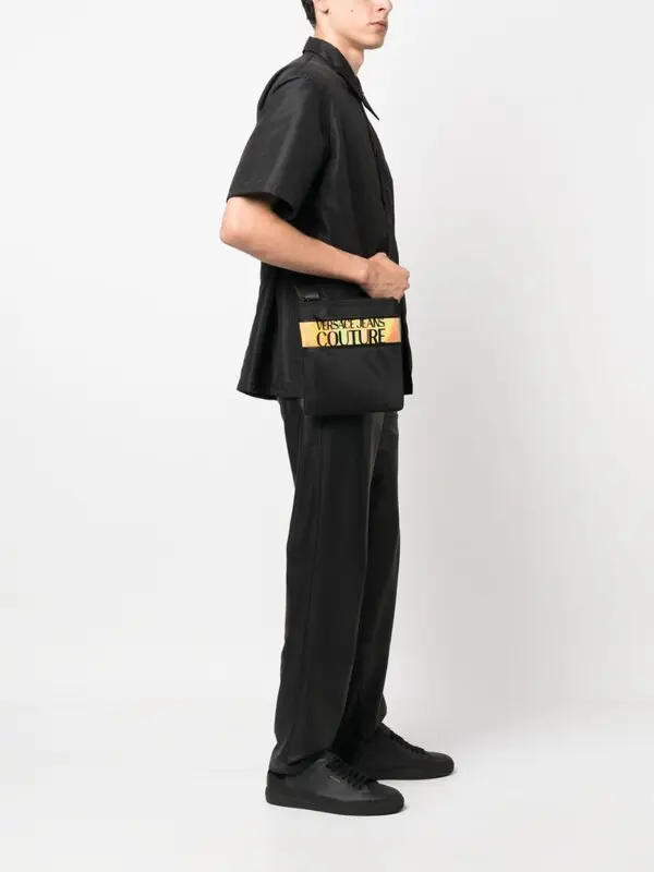 Versace Logo-print Zip-fastening Shoulder Bag