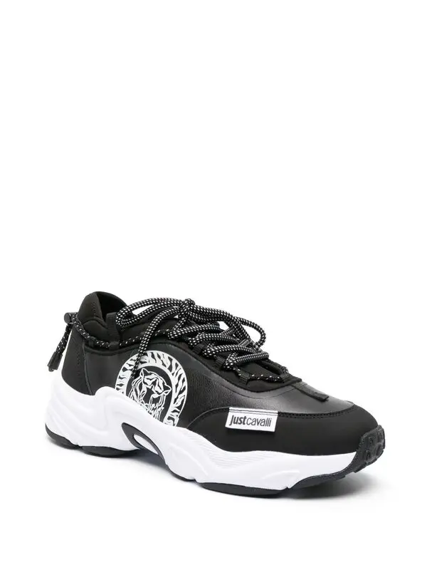 Just Cavalli Logo-print Leather Sneakers