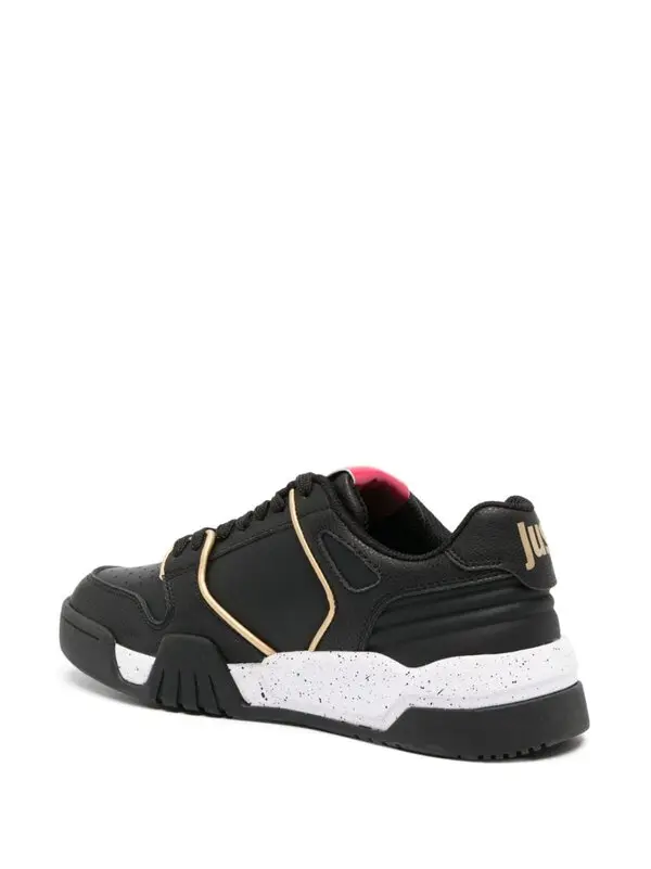 Just Cavalli Tiger Head-motif Leather Sneakers - Black