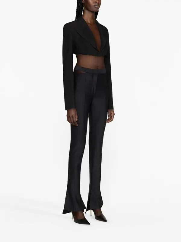 MUGLER Cropped Twill Blazer