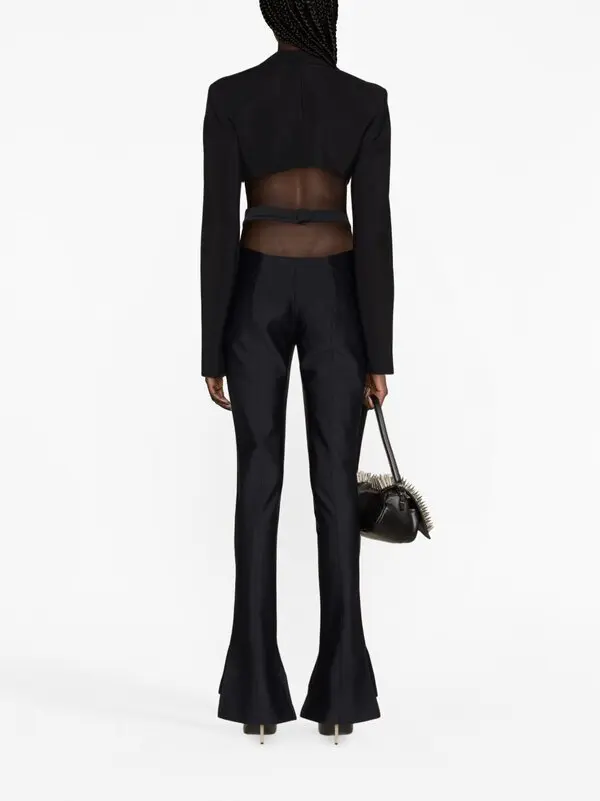 MUGLER Cropped Twill Blazer