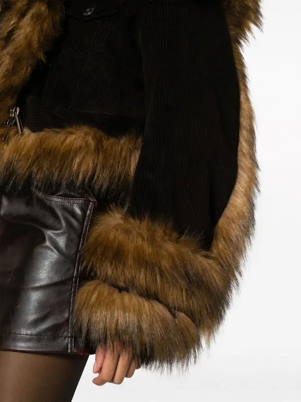 Buy Dsquared2 Faux-fur Trim Corduroy Jacket - Brown At 50% Off