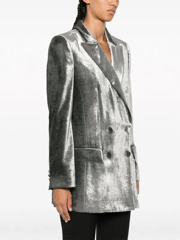 Alberta Ferretti Double-breasted Velvet Jacket