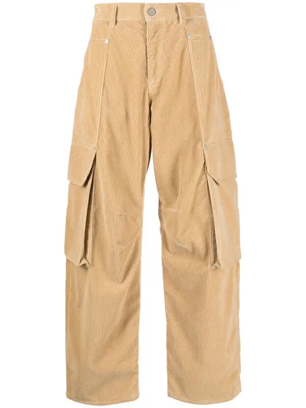 Palm Angels Corduroy Cargo Trousers - Brown