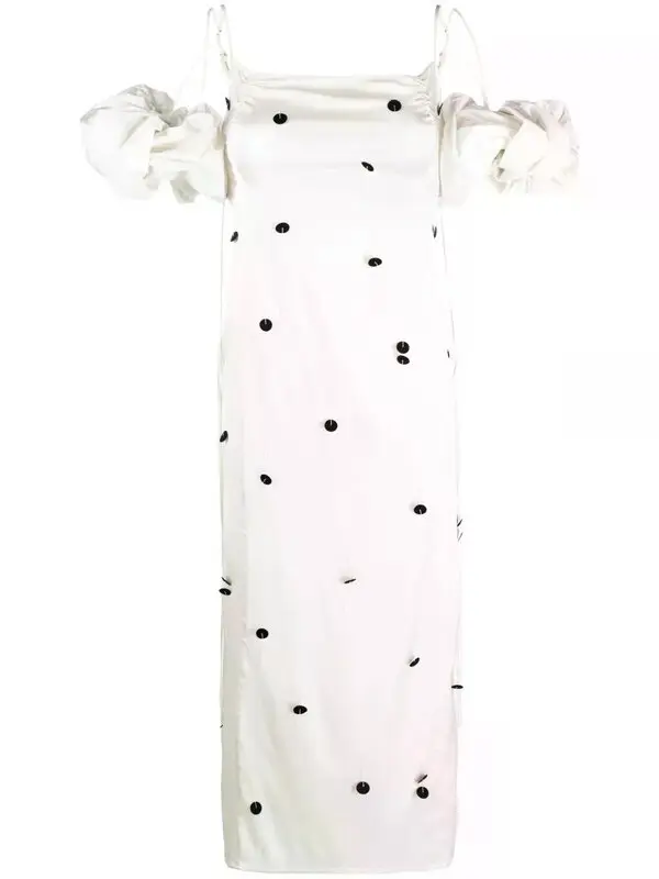 Jacquemus Polka-dot Midi Dress - Neutrals