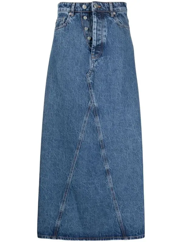 GANNI High-waisted Denim Maxi Skirt