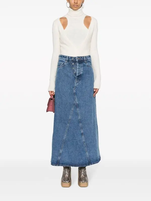 GANNI High-waisted Denim Maxi Skirt