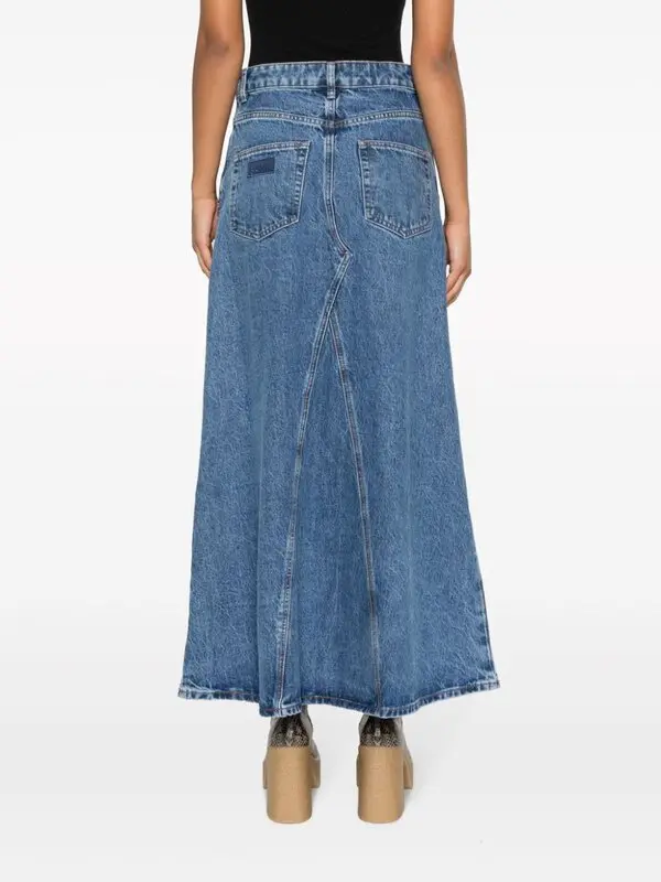 GANNI High-waisted Denim Maxi Skirt
