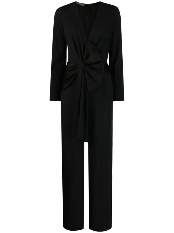 Alberta Ferretti Enver Bow-detail Jumpsuit - Black