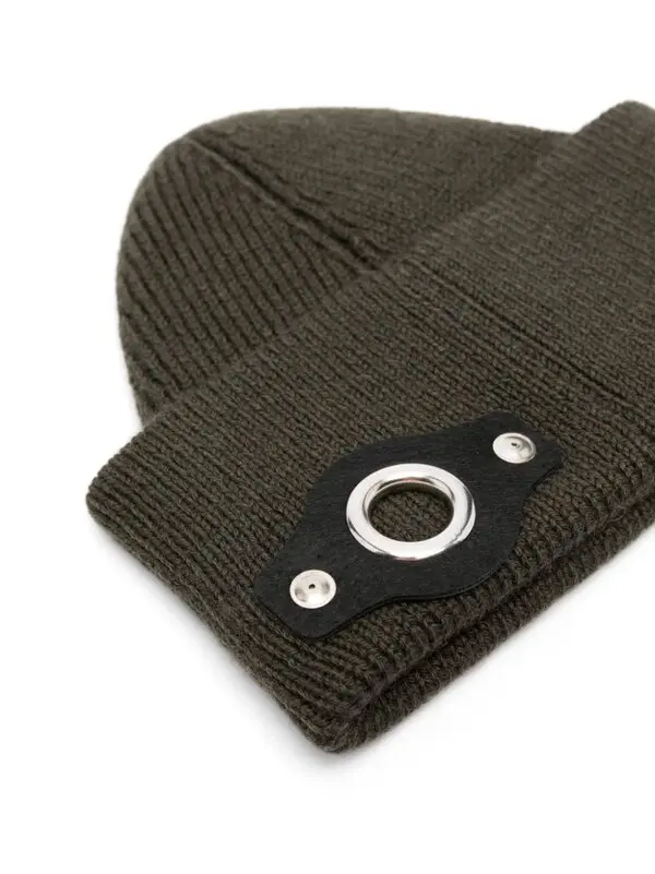 CRAIG GREEN Eyelet-detail Ribbed-knit Beanie - Green