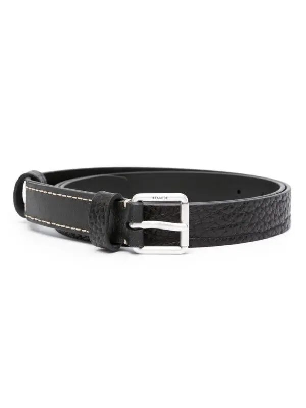 LEMAIRE Logo-engraved Buckle Leather Belt - Black