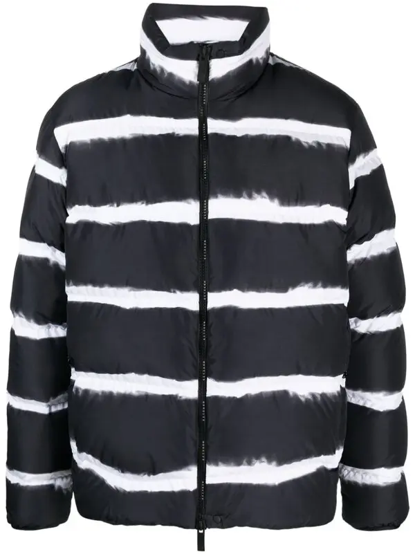 Moncler Striped Puffer Jacket - Black