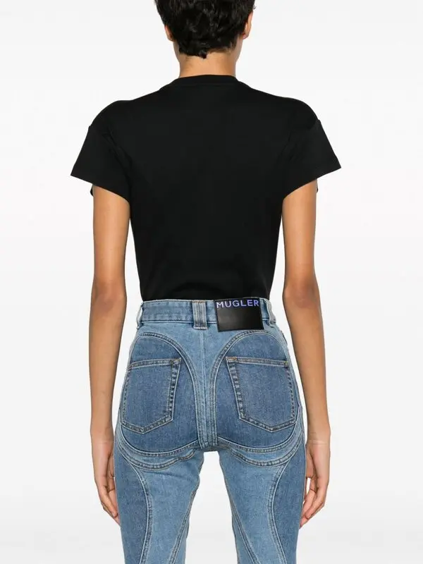 MUGLER Zip-detail Short-sleeve Bodysuit