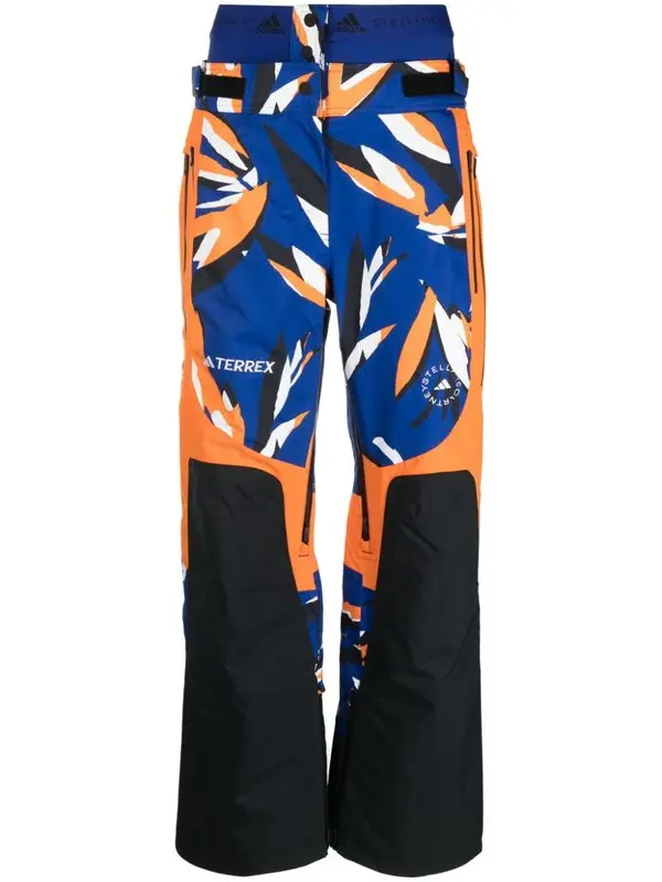 Adidas By Stella McCartney Abstract-print Panelled Track Pants - Blue