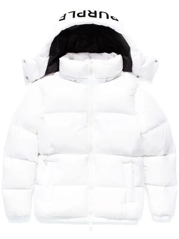 PURPLE BRAND Logo-print Padded Jacket - White