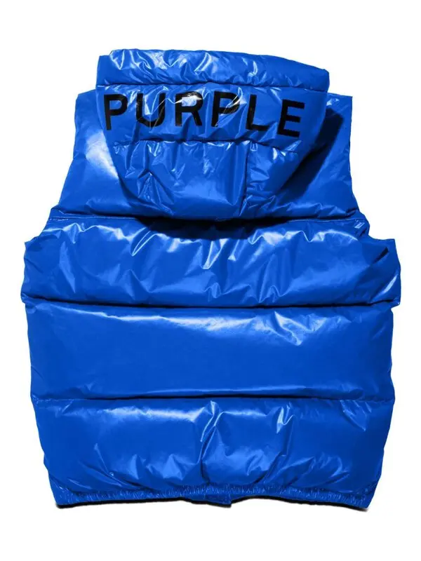PURPLE BRAND Logo-print Padded Gilet - Blue