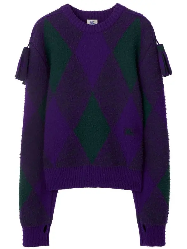 Burberry Diamond-pattern Wool Jumper