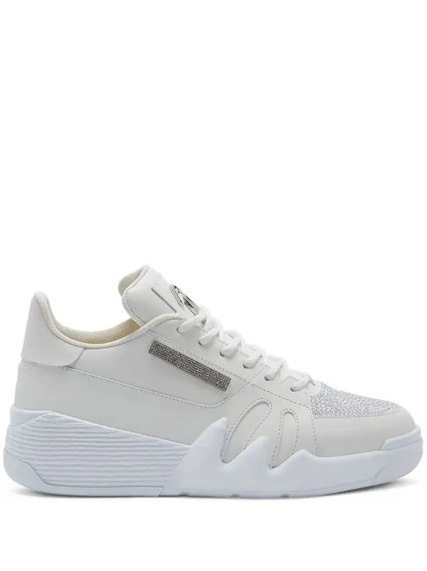 GIUSEPPE ZANOTTI Talon Rhinestone-embellished Leather Sneakers