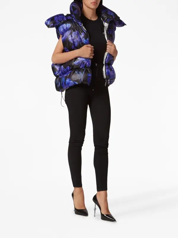 Philipp Plein Floral-print Padded Gilet