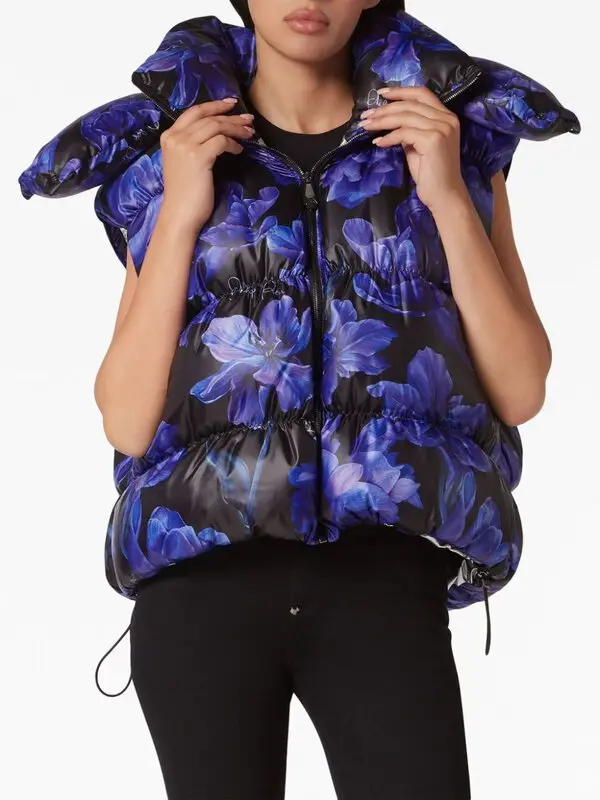 Philipp Plein Floral-print Padded Gilet
