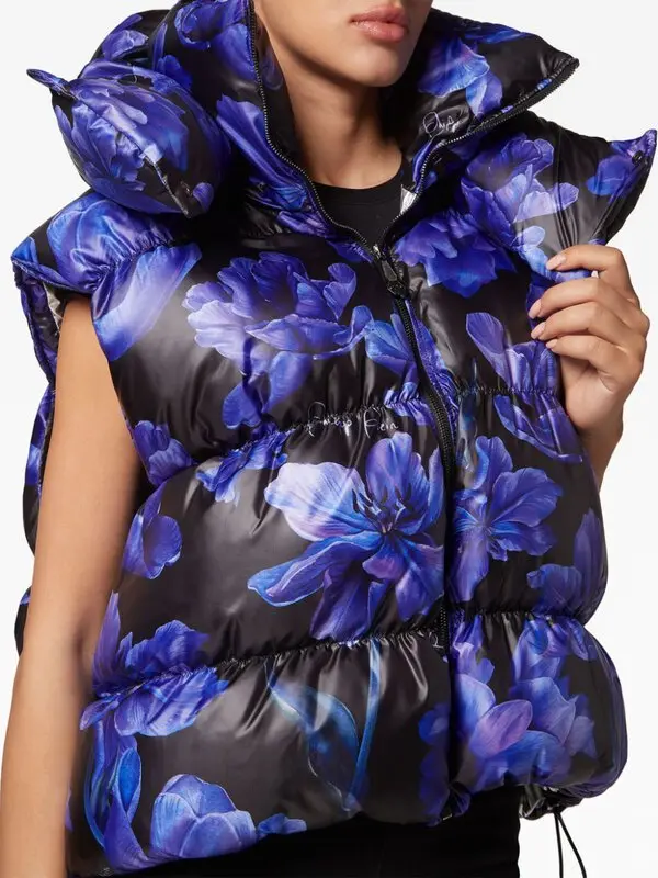 Philipp Plein Floral-print Padded Gilet