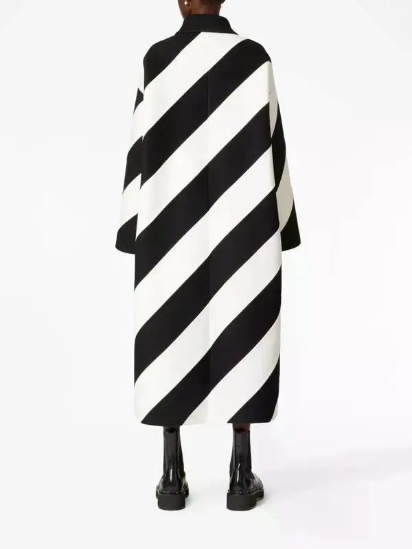Valentino Garavani Compact Stripe Virgin Wool-cashmere Coat